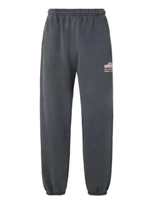 WILLY CHAVARRIA Wide-leg Printed Cotton-jersey Sweatpants - Gray