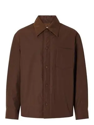 AMI Paris Logo-embroidered Padded Canvas Overshirt - Brown