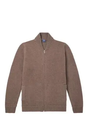 Fedeli Berkley Wool And Cashmere-blend Zip-up Sweater - Brown