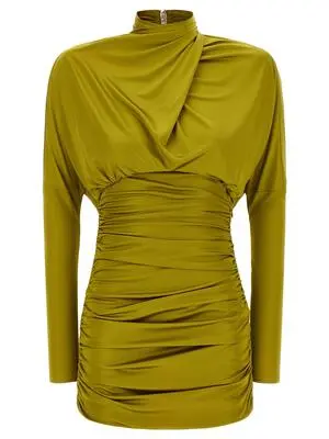 Balmain Draped Mini Dress - Green