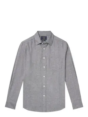 Portuguese Flannel Espiga Herringbone Cotton-flannel Shirt - Gray
