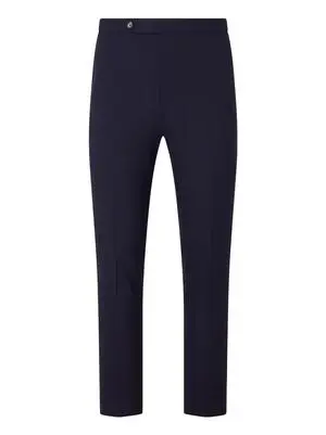 DE PETRILLO Tapered Virgin Wool Suit Trousers - Blue