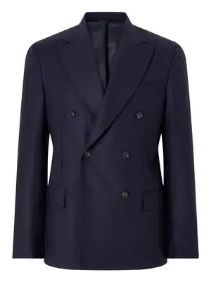 DE PETRILLO Sorrento Wool-twill Suit Jacket - Blue