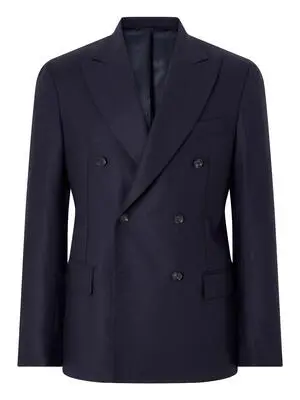 DE PETRILLO Sorrento Wool-twill Suit Jacket - Navy