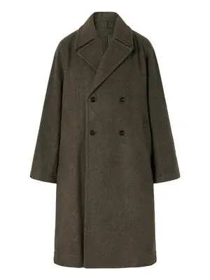 LEMAIRE Double-breasted Wool And Alpaca-blend Felt Coat - Brown