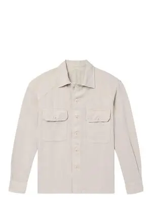 Ralph Lauren Purple Label Cotton And Linen-blend Shirt - Cream