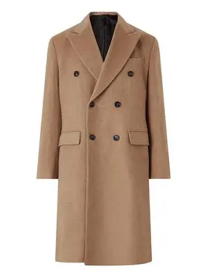 DE PETRILLO Double-breasted Camel Hair Coat - Brown