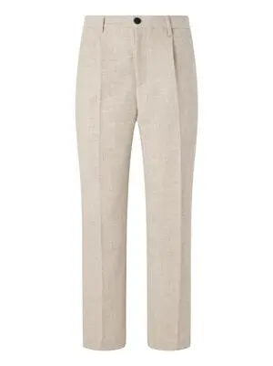 Portuguese Flannel Terroir Straight-leg Pleated Wool-twill Trousers - Neutrals