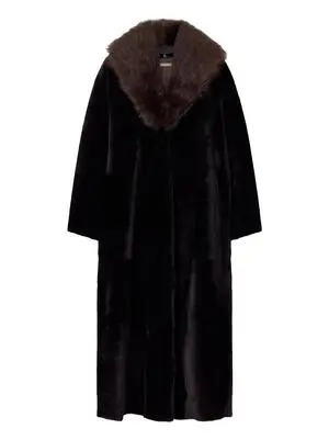 Nour Hammour Astoria Shearling Coat - Black