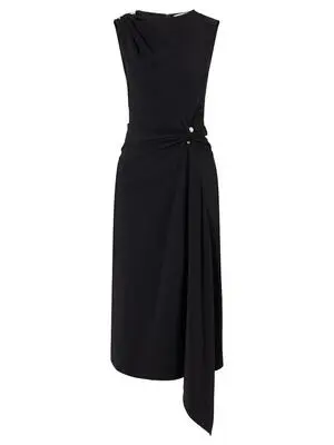 Veronica Beard Freja Draped Crepe-blend Midi Dress - Black