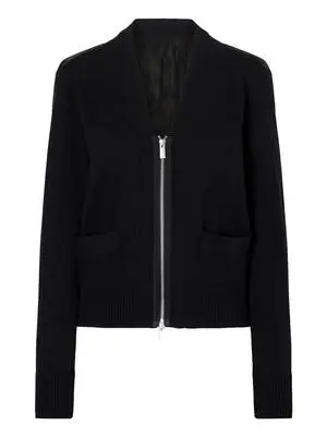 Sacai Cotton-blend Zip-up Cardigan Black