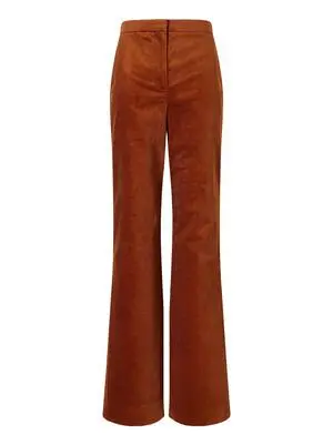 Veronica Beard Holt Cotton-blend Corduroy Flared Pants - Orange