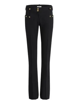 Balmain Wool Gabardine Trousers - Black