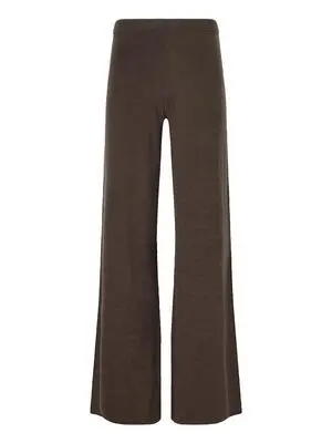 Eterne Cotton And Cashmere-blend Wide-leg Pants - Brown