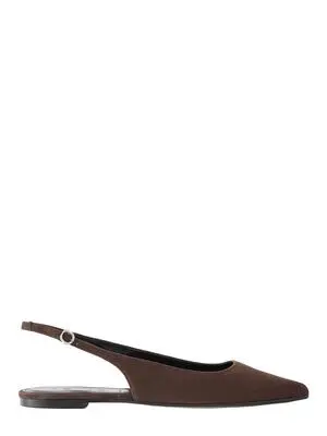 AeydĒ Annora Suede Slingback Flats - Chocolate