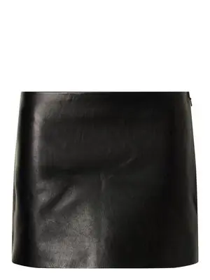 Khaite Jett Leather Mini Skirt - Black