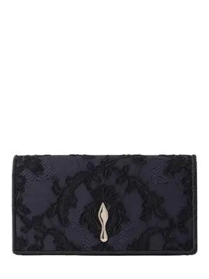 CHRISTIAN LOUBOUTIN Bettina Lace-trimmed Satin Clutch Black