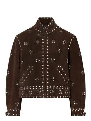 BODE Howard Studded Suede Jacket - Brown