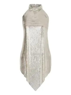 Stella McCartney Open-back Chainmail Halterneck Blouse - Silver