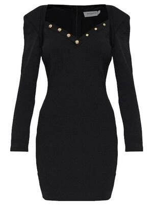 Balmain Long-sleeved Dress - Black