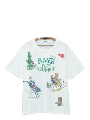 BODE River City Graphic-print T-shirt - Cream