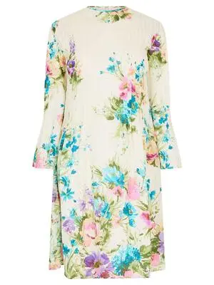 GUCCI Watercolorfloral Shift Mini Dress