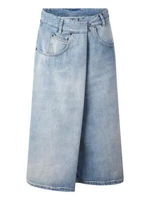 MAISON MARGIELA Denim Midi Skirt - Gray