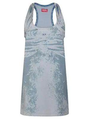 DIESEL® Light-wash Denim Bodycon Dress - Blue