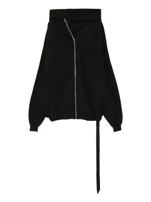 Rick Owens Mountain Hun Asymmetric Zip-up Hoodie - Black