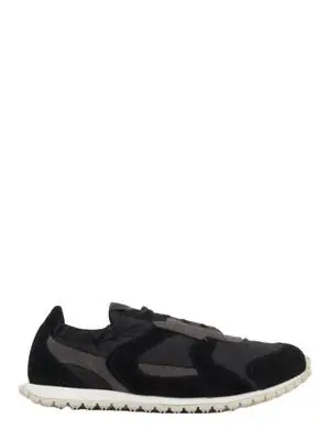 Emporio Armani Suede-panelled Sneakers - Black