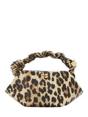 GANNI Leopard Print Handbag - Black
