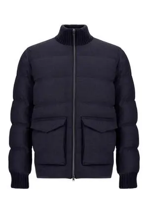 Herno Quilted Bomber Down Jacket - Navy Blue