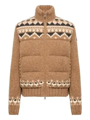 MONCLER Moncler Geometric Bouclé Down Cardigan