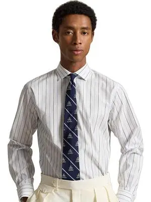 Ralph Lauren Custom Fit Striped Poplin Shirt - White Blue