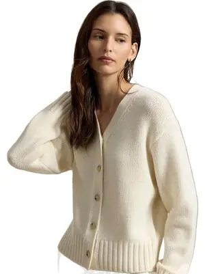 Ralph Lauren Cashmere V-neck Cardigan - Cream