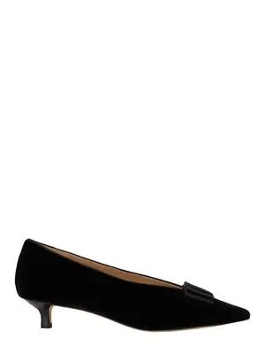 Ralph Lauren Francesca Bow-trim Velvet Pump - Black