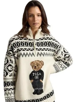 RALPH LAUREN Ski Polo Bear Wool-cashmere Quarter-zip