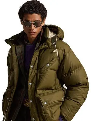 Ralph Lauren The Baden Oilcloth Down Jacket - Olive