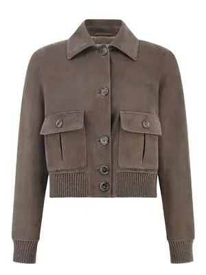 Paul & Shark Aqualeather Suede Jacket - Teak
