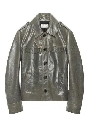 Zadig&Voltaire Veram Jacket Leather - Medium Grey