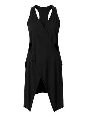 YOGI8APPAREL Crossed V-neck Cotton Lycra Top - Black