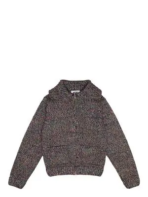 GIGI KNITWEAR Goldie Zip Cardigan In Multi Lurex - Black