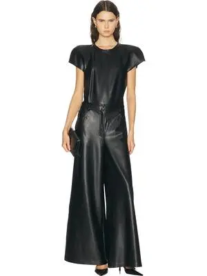 Norma Kamali Cap Sleeve Bomber Bodysuit - Black