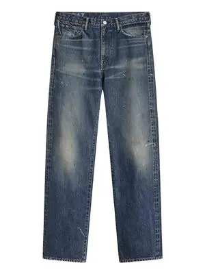 Visvim Social Sculpture 03 Wide Damaged Jeans - Mid Blue