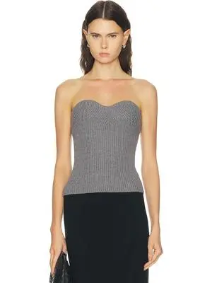 JIL SANDER Jil Sander Strapless Knit Top In Charcoal