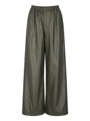 MAISON MARGIELA Pantalone Ampio In Ecopelle - Green
