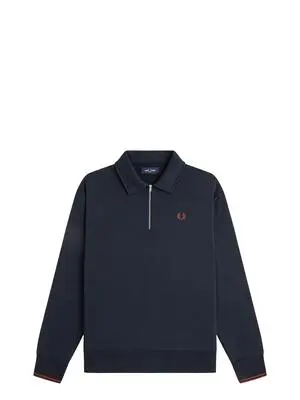 Fred Perry Felpa Con Logo E Zip - Blue