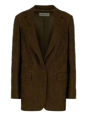 Dries Van Noten Textured Single-breasted Blazer - Brown