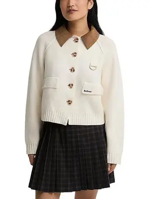 Barbour Alverstone Knitted Cardigan Jacket - Ecru