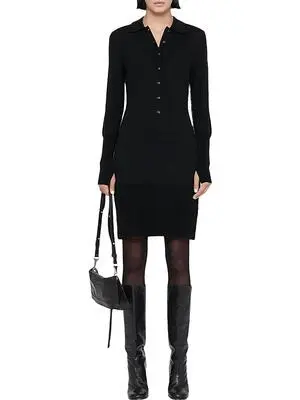 ALLSAINTS Coyte Wool Button Front Dress